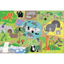 Green Start Giant Floor Puzzle - At the Zoo